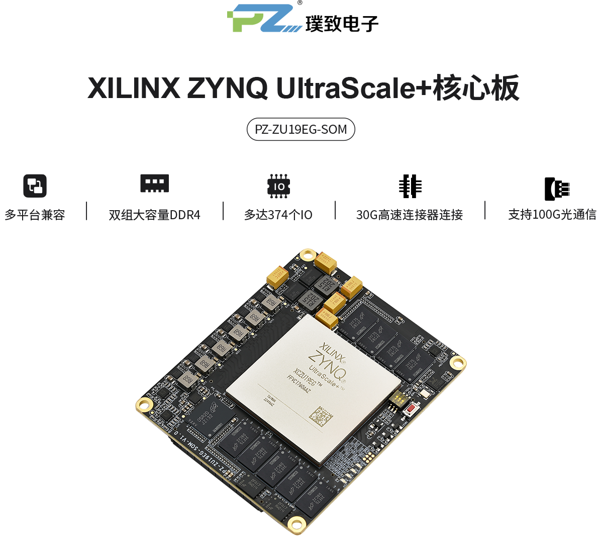 璞致FPGA ZYNQ UltraScale+ ZU19EG 核心板