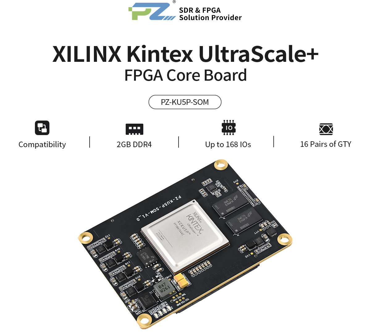 Puzhi FPGA Kintex UltraScale+ KU5P Core Board